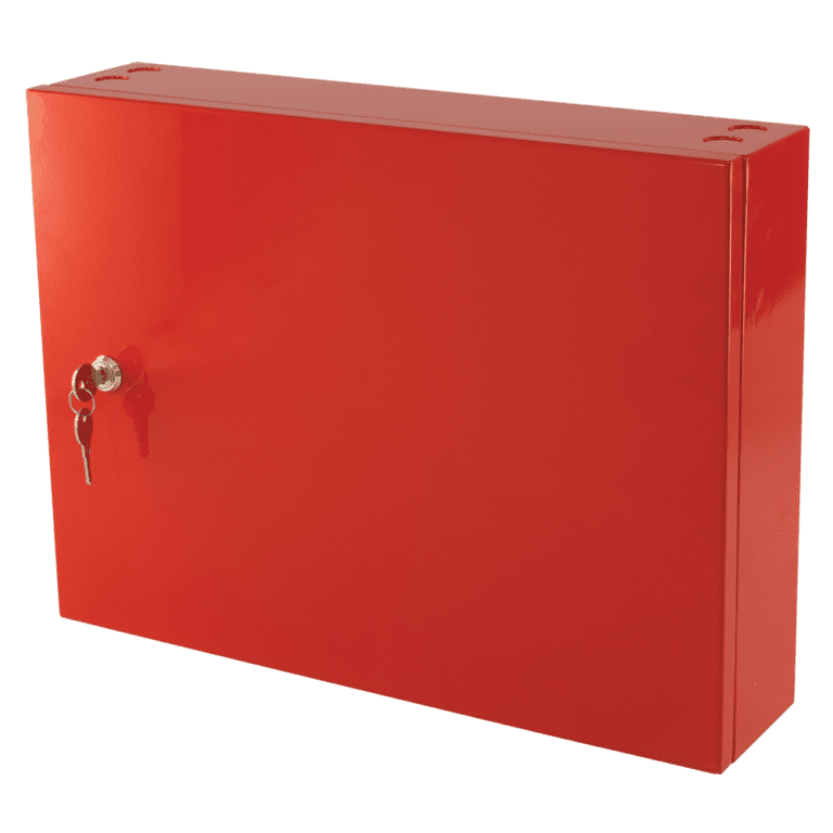 Small Metal Storage Cabinet - W430 x D100 x H320mm - Red - Fireco Fire ...